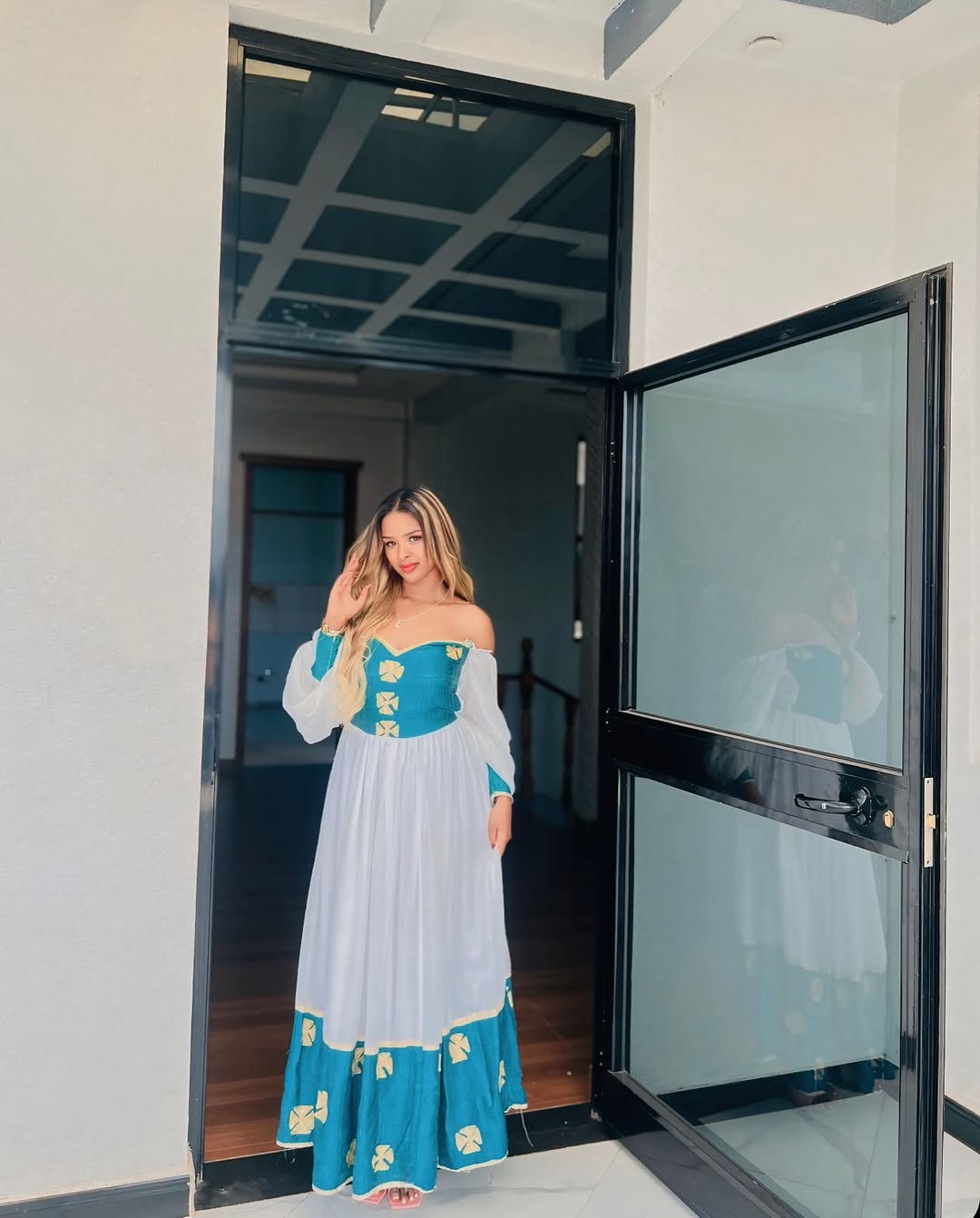 EDIL ELEGANT ETHIOPIAN HABESHA DRESS | OFF-SHOULDER STYLE ETHIOPIAN CLOTHING | TRADITIONAL ...